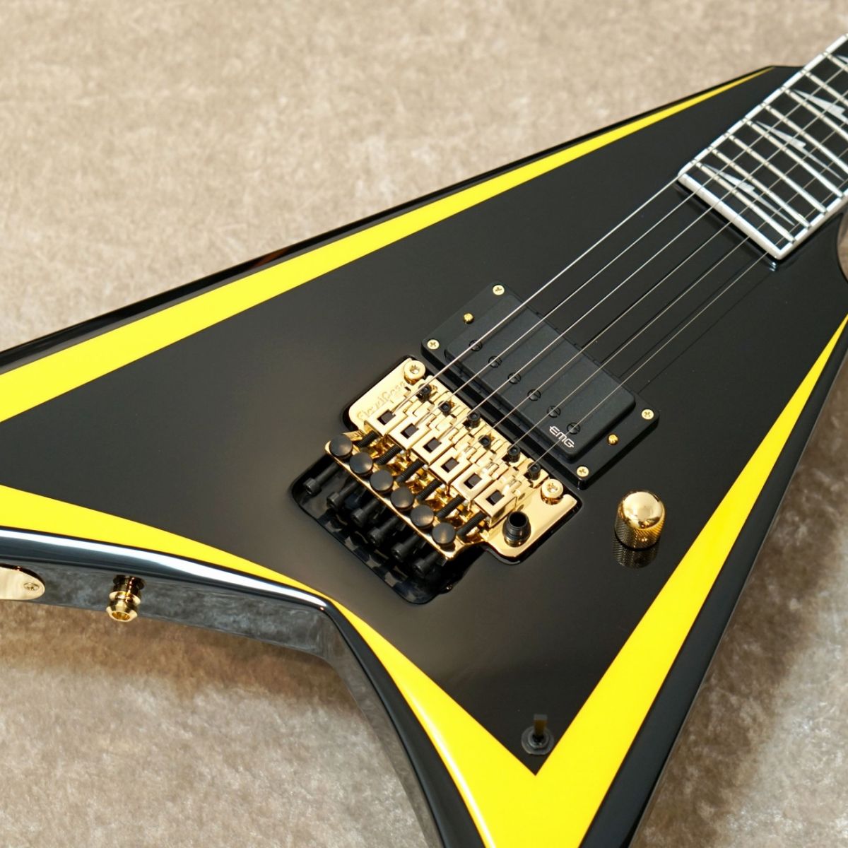 E-ALEXI ARROW HEAD -Black with Yellow Stripe-【Alexi Laiho Signature ...