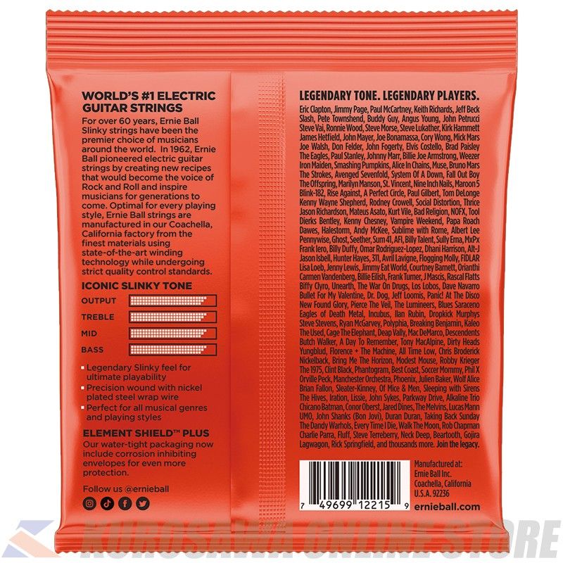 #2215 Skinny Top Heavy Bottom Slinky Nickel Wound Electric Guitar ...